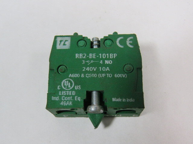 TC RB2-BE-101BP Contact Block 240V 10A 1NO USED - Industrial Automation ...